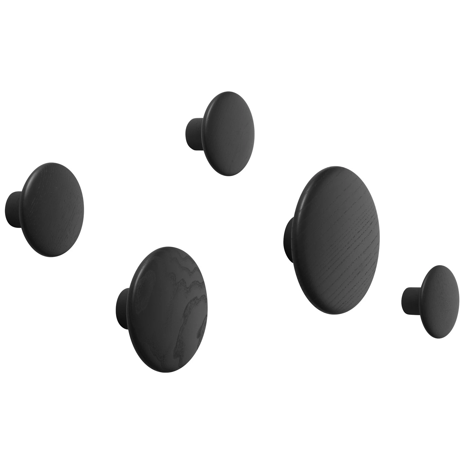 Dots Wood Kroge Træ 5-pak, Sorte fra Muuto | RoyalDesign.dk